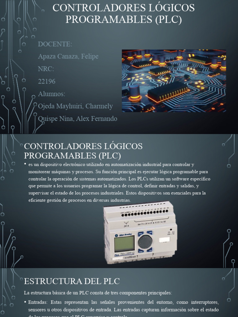 Controladores Lógicos Programables (PLC) | PDF | Controlador lógico programable | Programa de ...