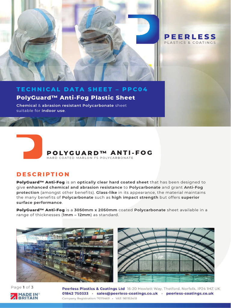 PPC04 PolyGuard™ Anti Fog TDS WEB | PDF | Wear | Building Materials