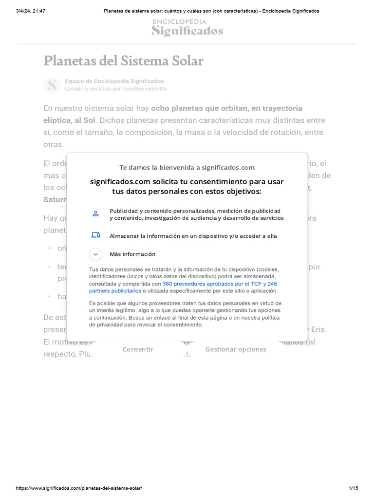 Planetas de sistema solar_ cuántos y cuáles son (con características) - Enciclopedia ...