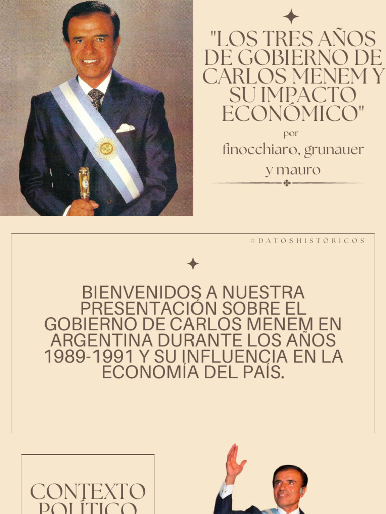 Los Tres Años de Gobierno de Carlos Menem y su Impacto Económico (2) | PDF | Inflación | Deuda ...