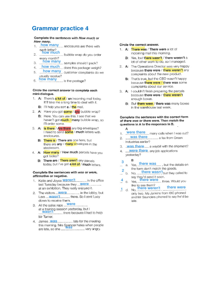 Grammar Practice 4 Exercises | PDF