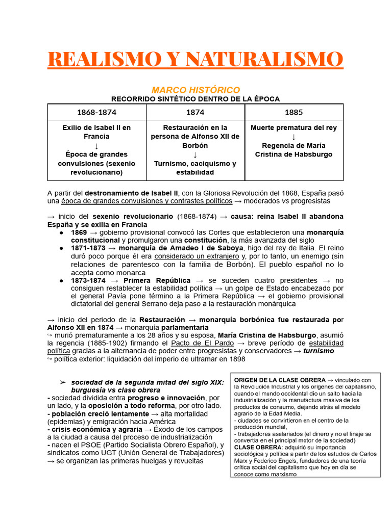 realismo y naturalismo | PDF