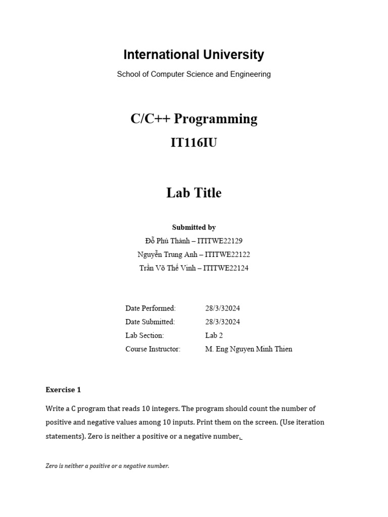 C Programming Lab Report | Download Free PDF | Computing | Computer Programming