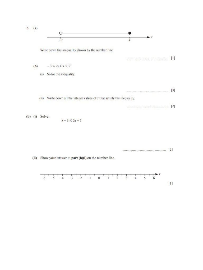 Questions on Inequalities Graph | PDF