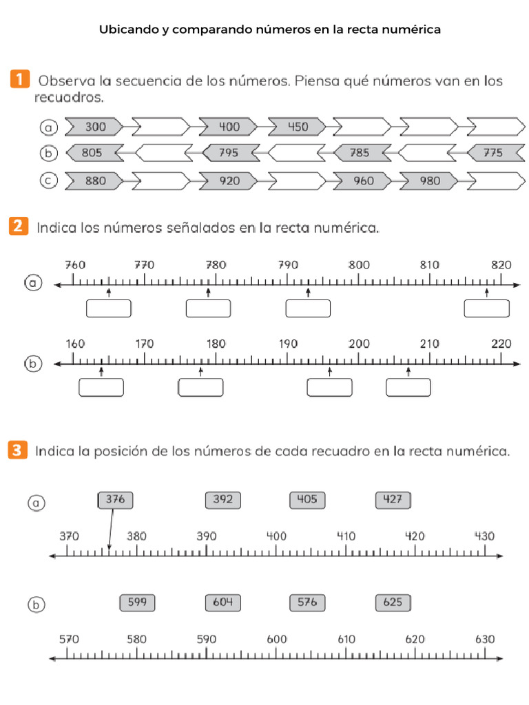 Guía ubicar en la recta numérica | PDF Guía ubicar en la recta numérica | PDF