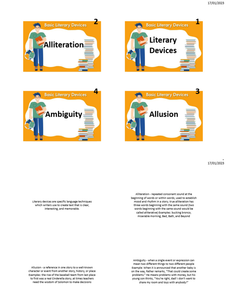 Literary Devices Flash Cards I | Download Free PDF | Narration