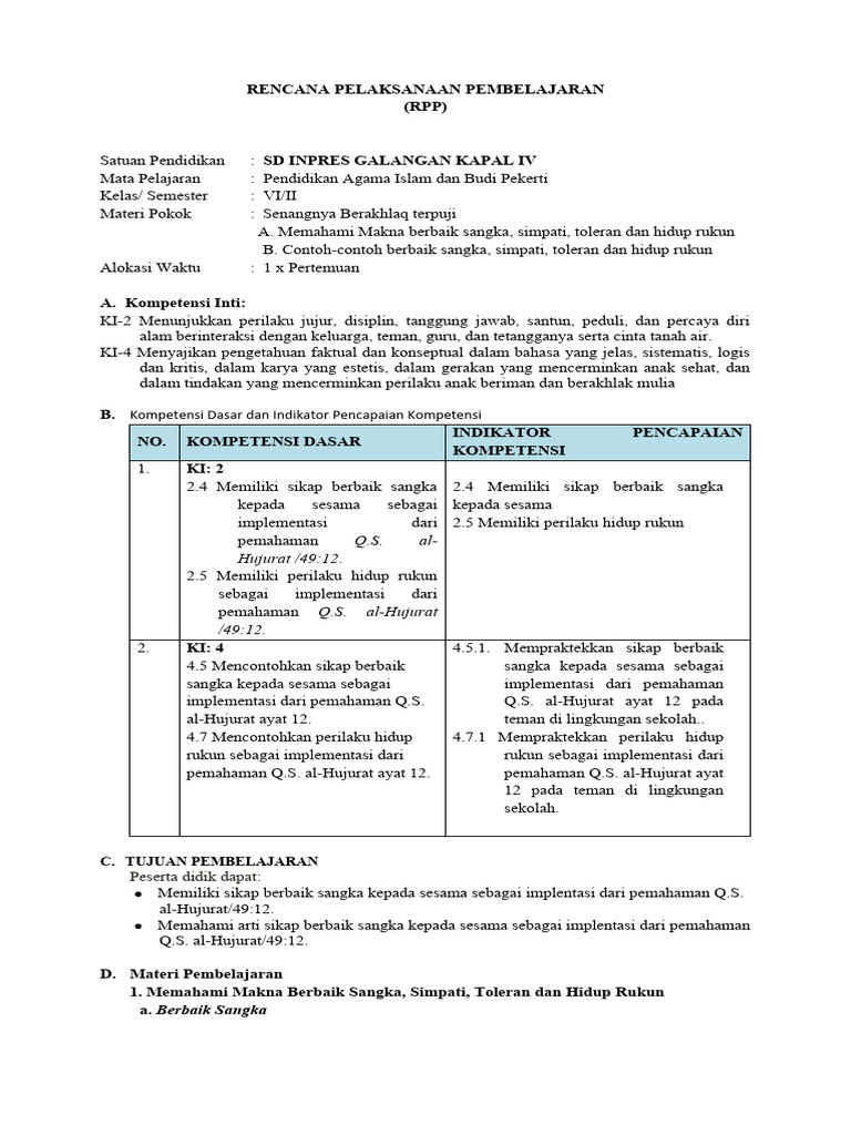 RPP Kelas 6 SMT 2 Pelajaran 8 | PDF | Karier & Perkembangan