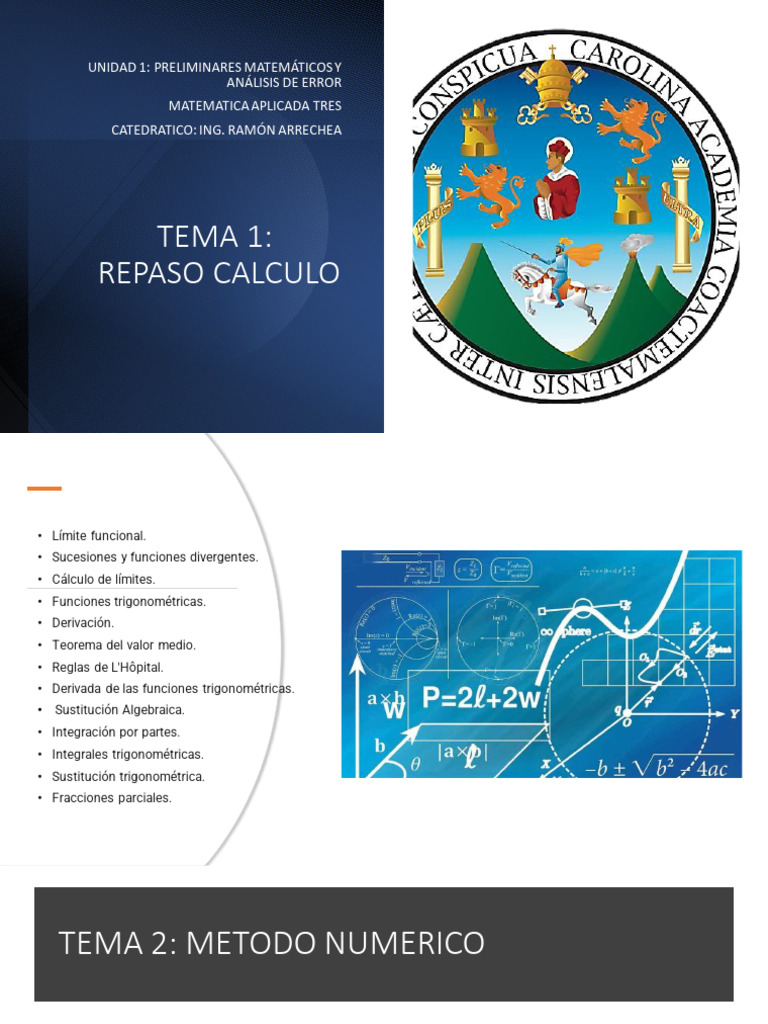 Unidad 1. Repaso Cálculo, Metodos Numericos, Error | Descargar gratis ...