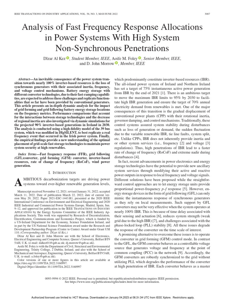 Analysis of Fast Frequency Response Allocations in Power Systems With ...