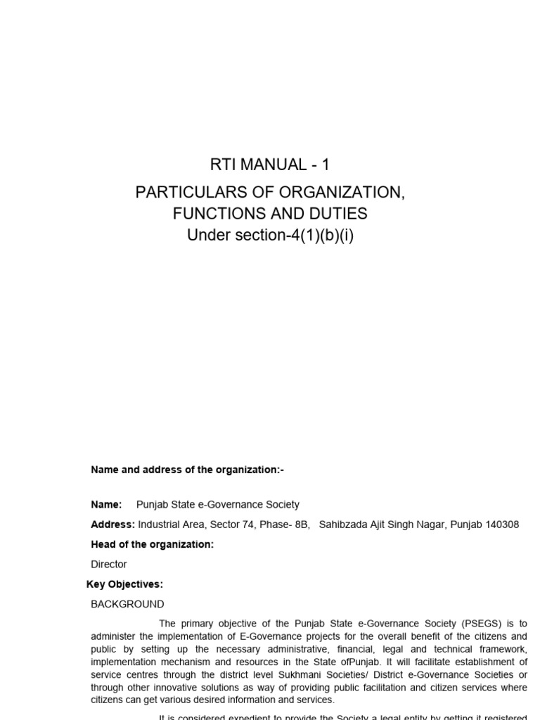 PSeGS - Manual-Particulars of Organization Function and Duties | PDF | Governance | Gateway ...