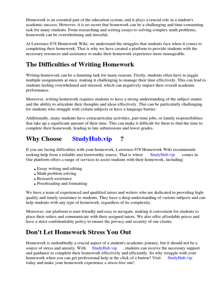 Lawrence 678 Homework Wiki | PDF | Homework | Http Cookie