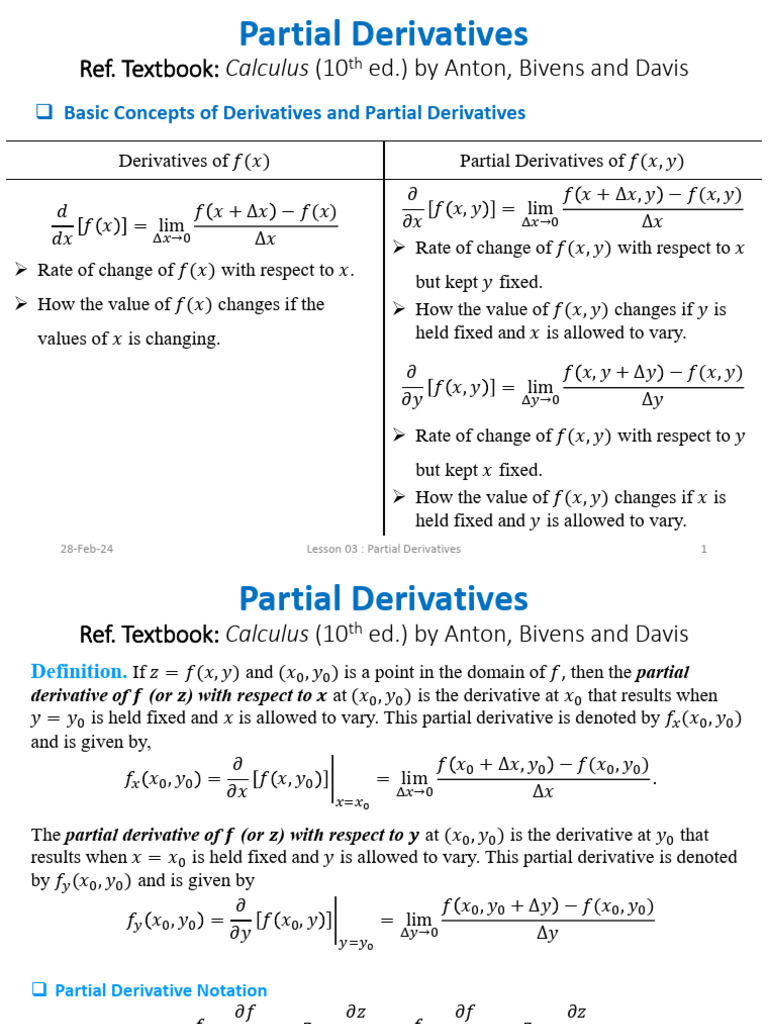 Understanding Partial Derivatives | PDF | Derivative | Differential ...