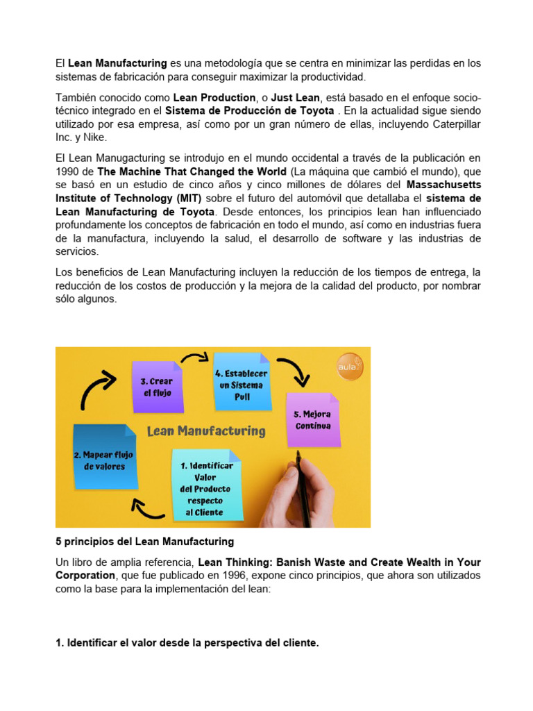 El Lean Manufacturing Monografia | PDF | Lean Manufacturing | Calidad (comercial)