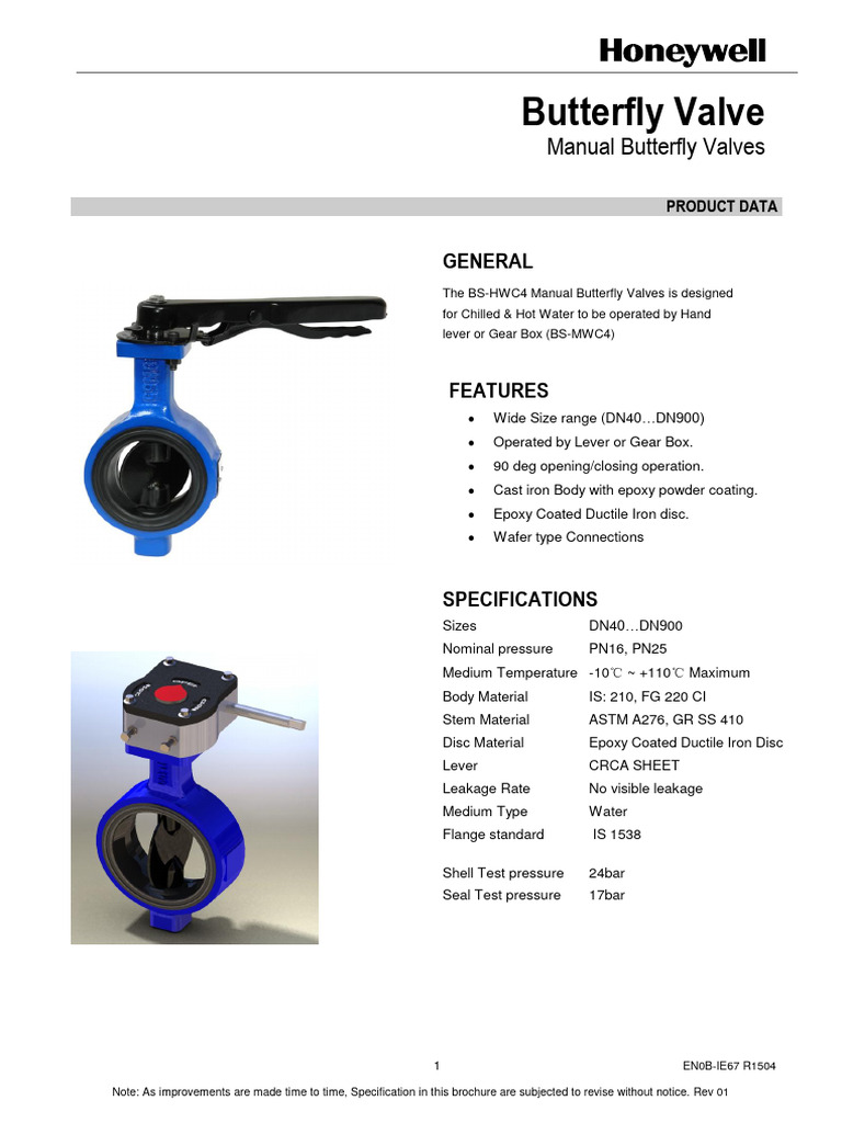 BS-HWC4 - Butterfly Valve | PDF | Valve | Mechanical Engineering