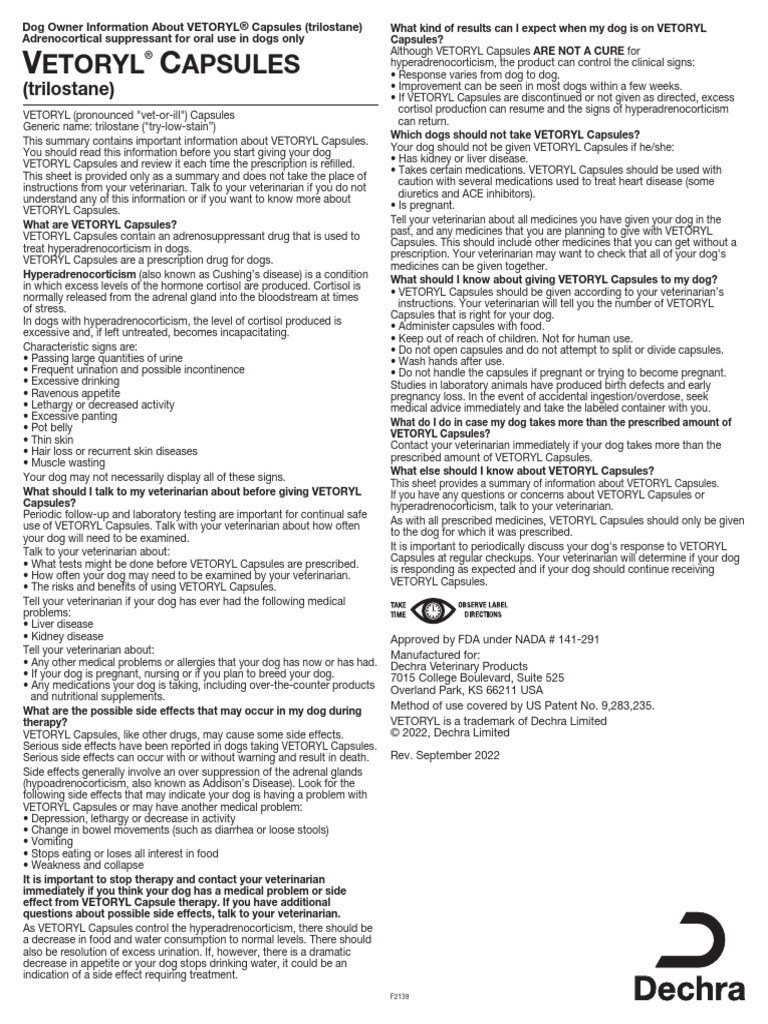 Vetoryl US Pet Owner Handout 85 X 11 Dog 1 4 002 | Download Free PDF ...