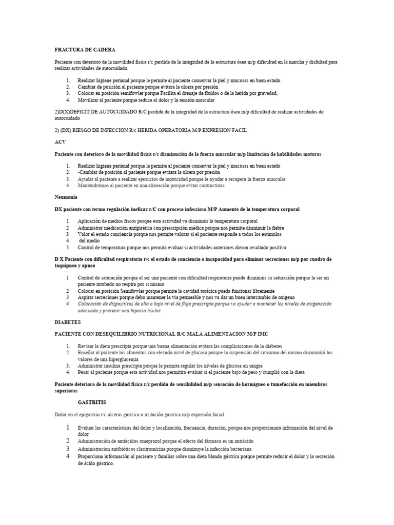 Diagn stico De Enfermer a NANDA PDF Diabetes Diarrea