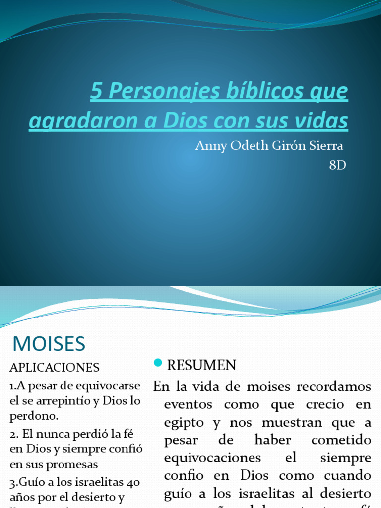 5 Personajes Bíblicos que Agradaron a Dios | PDF | David | Moisés
