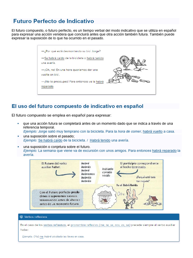 Futuro Perfecto de Indicativo | PDF