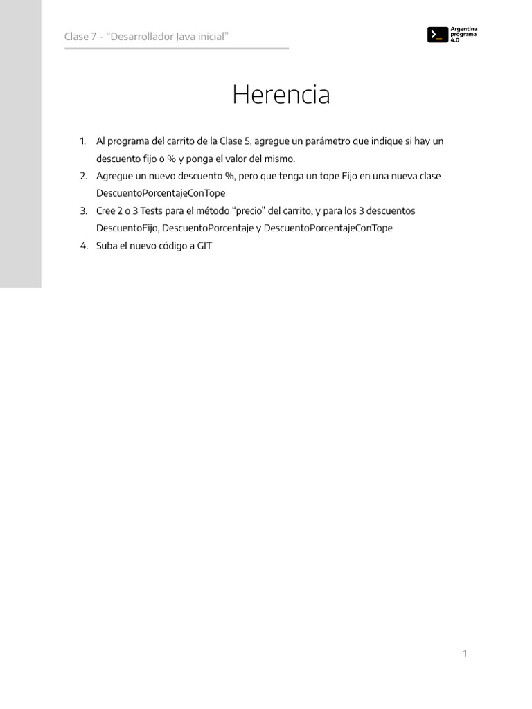 Clase 7 - Guía de Ejercicios - Java | PDF