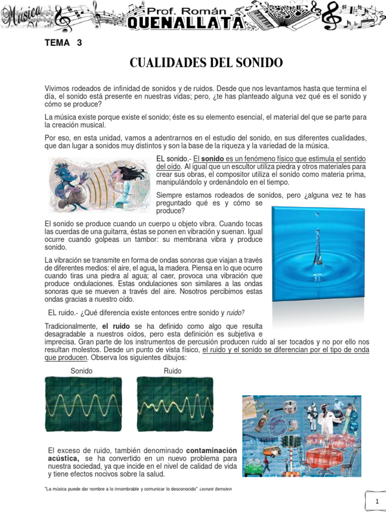 CUALIDADES DEL SONIDO | PDF | Sonido | Acústica