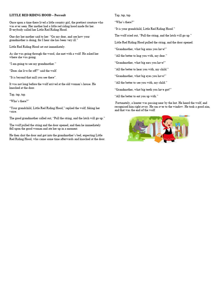 LITTLE RED RIDING HOOD | PDF | Little Red Riding Hood