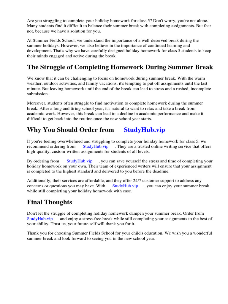 Summer Fields School Holiday Homework Class 5 | PDF | Subscription ... Summer Fields School Holiday Homework Class 5 | PDF | Subscription ...