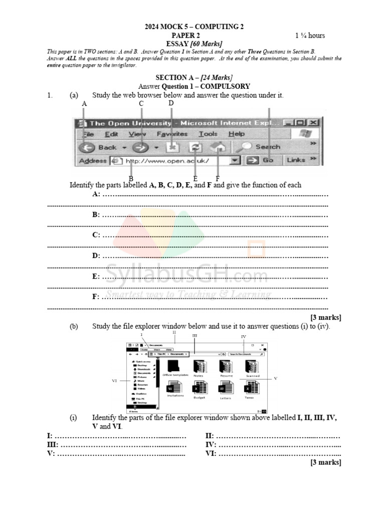 2024 Mock 5 Computing 2 | PDF | Cyberspace | Computing