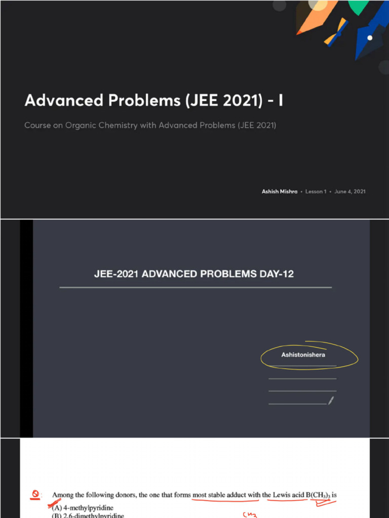 Advanced Problems JEE 2021 I With Anno | PDF