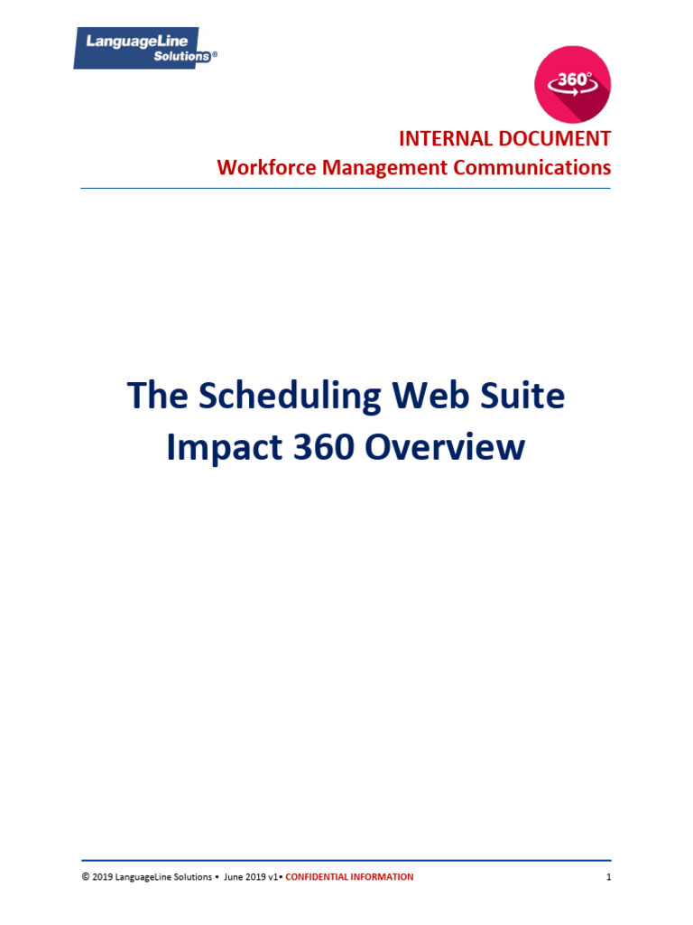 Impact 360-Scheduling Web Suite Overview 09162019 | PDF | World Wide Web | Internet & Web