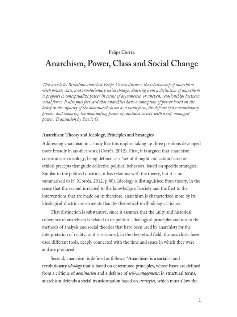 Felipe Corrêa - Anarchism, Power, Class and Social Change | PDF ...