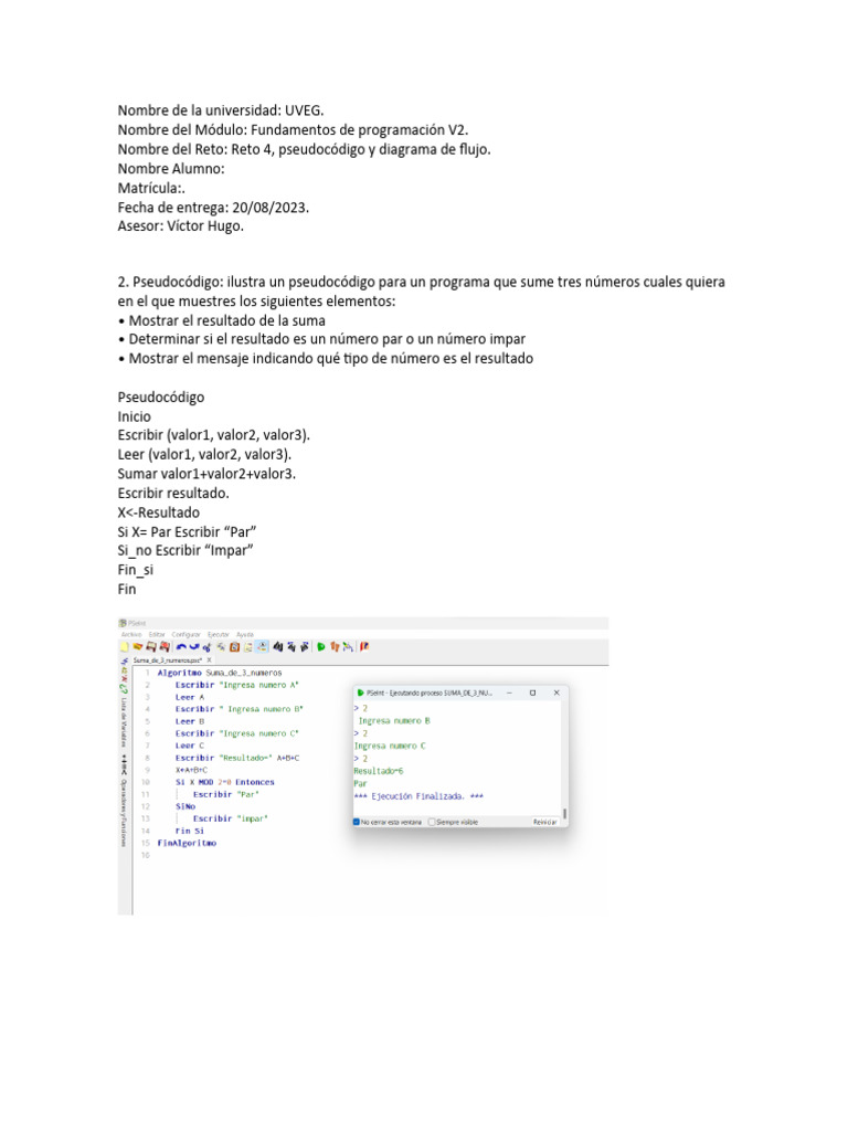 Reto 4 fundamento de programacion | PDF