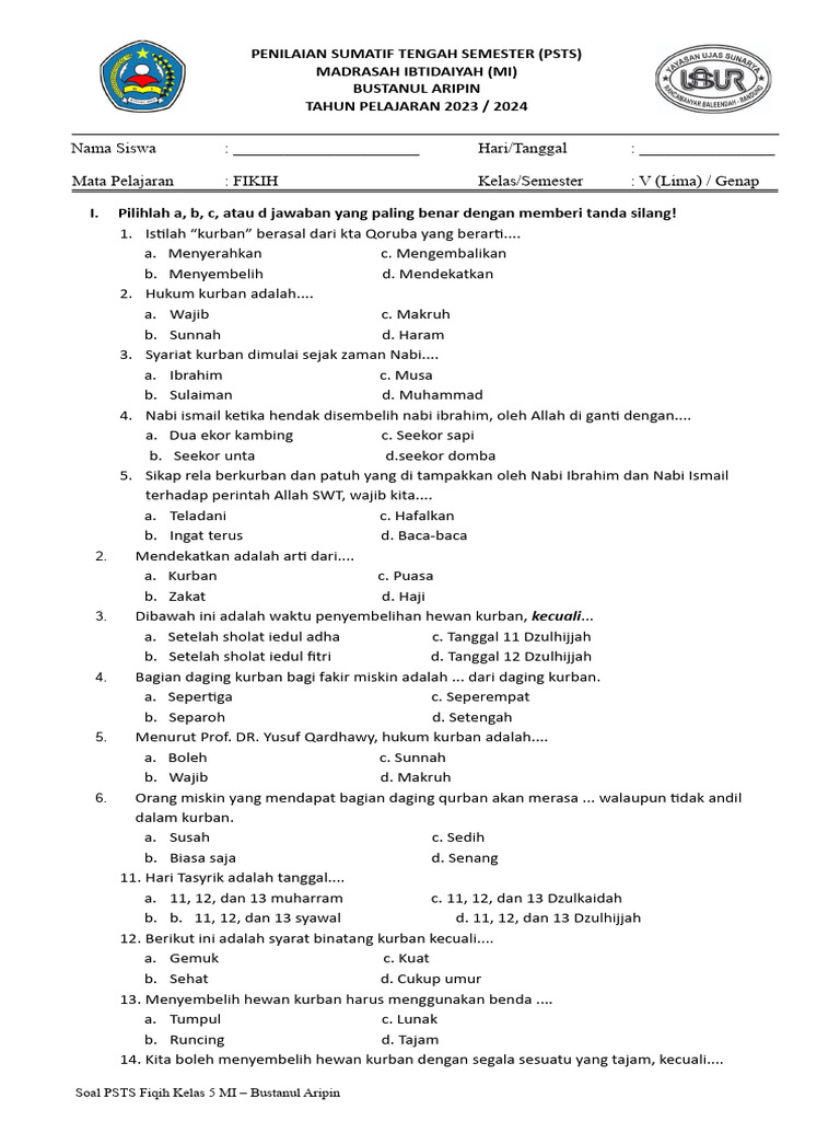 PTS II Fiqih V | PDF