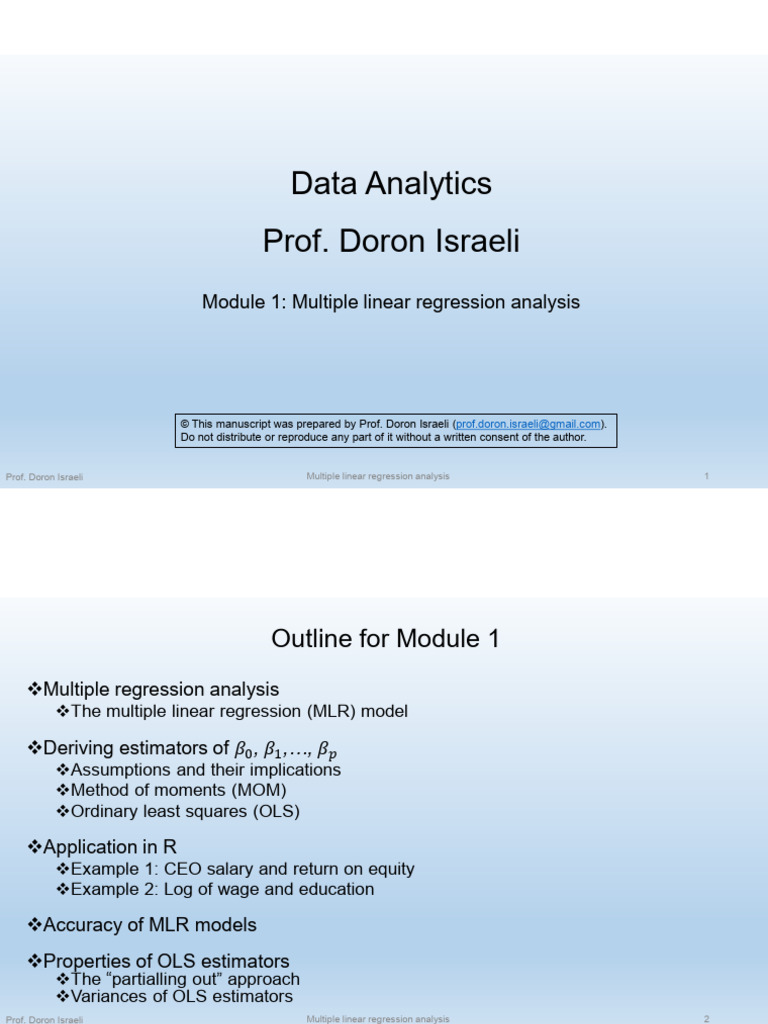 Module1 LectureSlides Day2 | PDF | Errors And Residuals | Dependent And Independent Variables