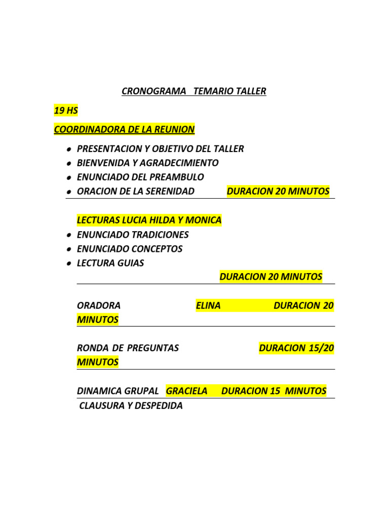 Taller Coordinacion | PDF