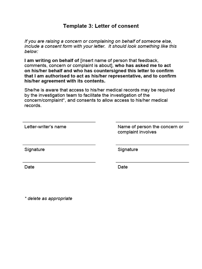 Template 3 Letter of Consent, April 19 | PDF