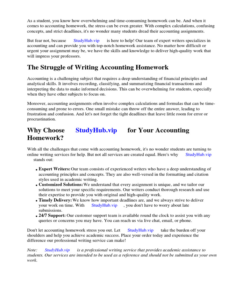 Accounting Homework Blogspot | PDF | Homework | Accounting