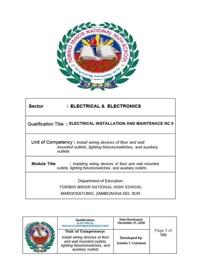 Tm-Final Book Tesda 2023 | PDF | Electrical Wiring | Lighting