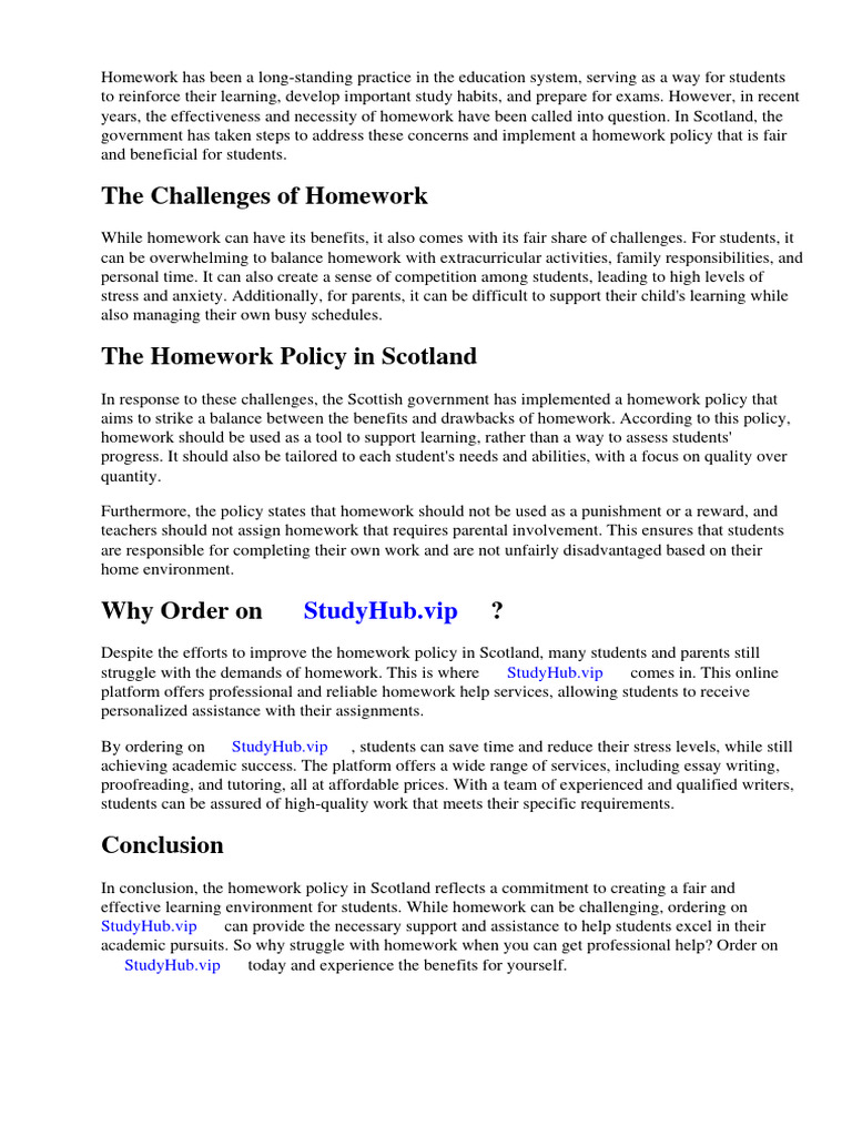 Homework Policy Scotland | PDF | Curriculum | Teachers