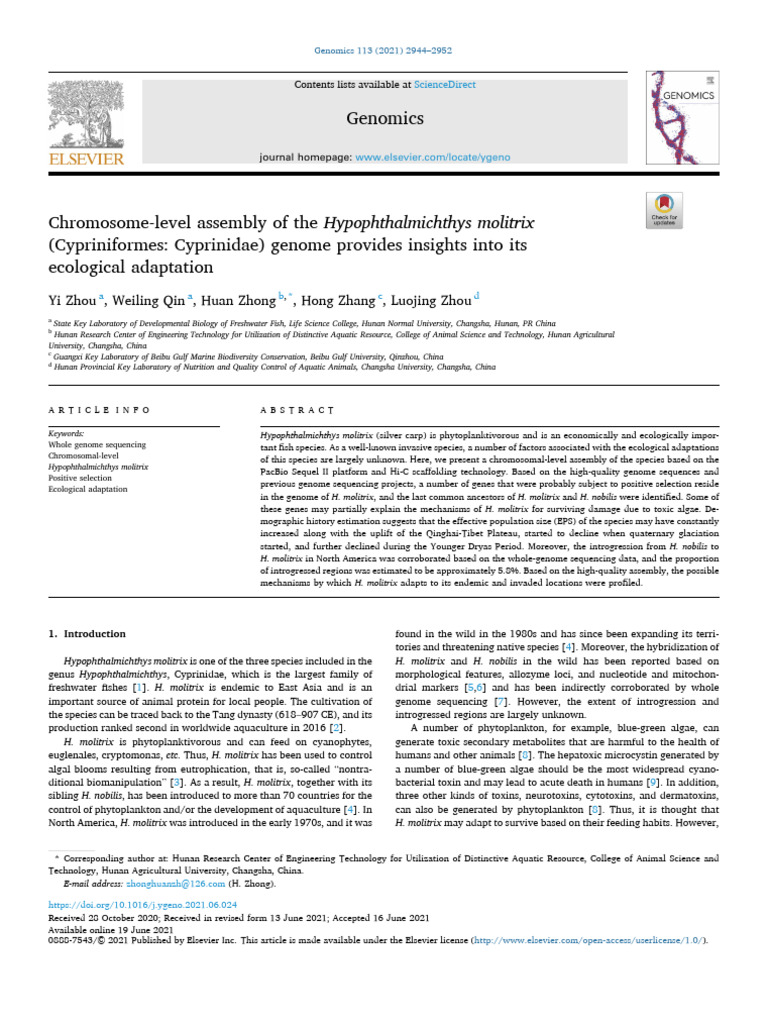 Chromosome-Level | PDF | Dna Sequencing | Genome