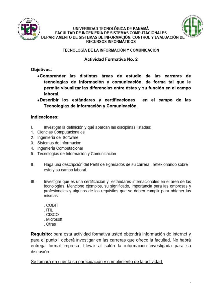 Act Formativa-2 Areas Estudio y Certi | PDF | Ciencias de la Computación | Software