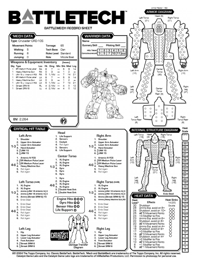 Record Sheets | PDF | Battle Tech