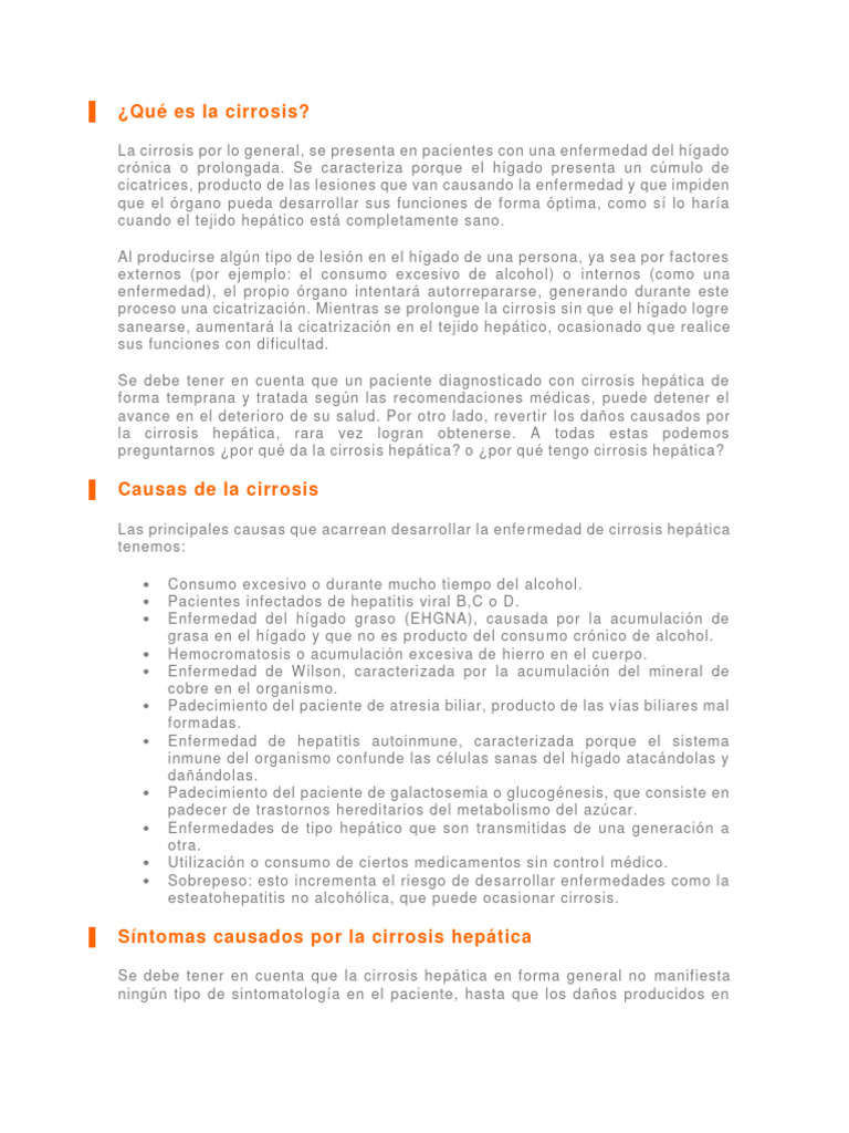 Qué es la cirrosis | PDF | Cirrosis | Hígado