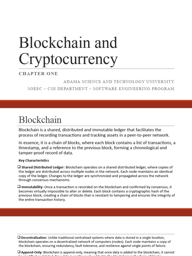 Blockchain and Cryptocurrency - Chapter 1 | PDF | Bitcoin | Cryptocurrency