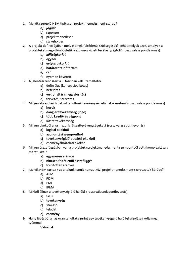 Projektmenedzsment | PDF