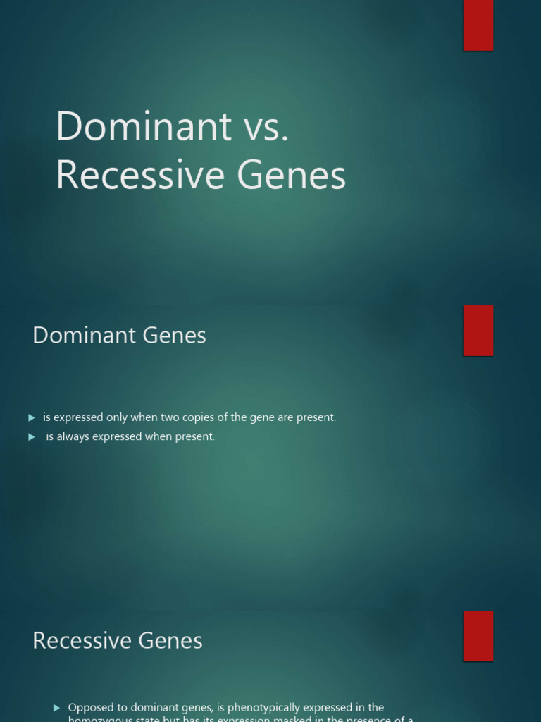 Genetics: Dominant vs. Recessive | PDF