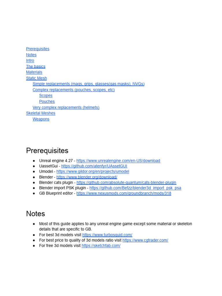 Ground Branch-MODDING-GUIDE | PDF | Computer File | Blender (Software)