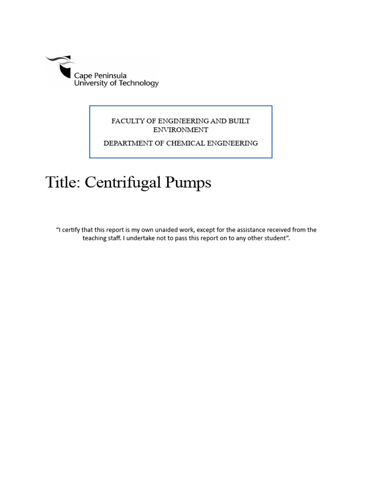 centrifugal pump practical report | PDF | Pump | Gas Technologies