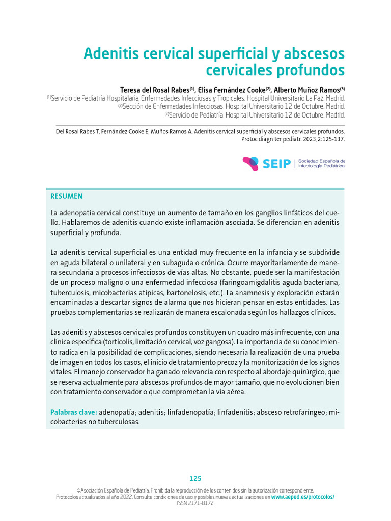 8 Adenitis Cervical | PDF | Tuberculosis | Staphylococcus Aureus
