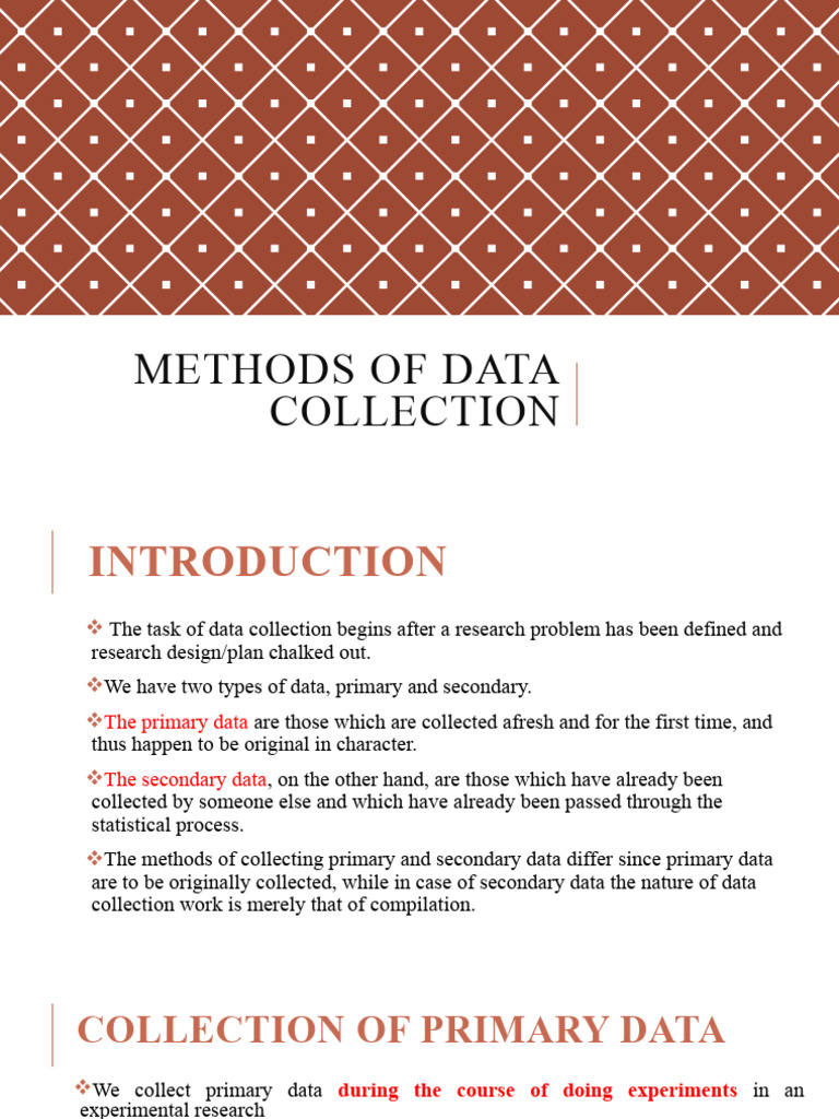 Methods of Data Collection | Download Free PDF | Survey Methodology | Questionnaire