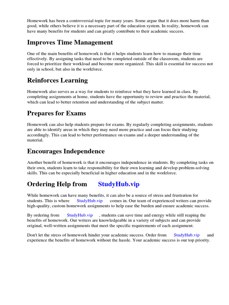 Homework Do More Good Than Harm | PDF | Homework | Learning